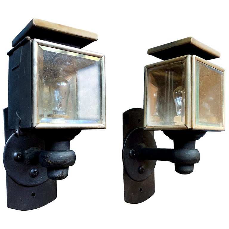 Pair of Converted Studebaker Car Light Sconces For Sale at 1stDibs