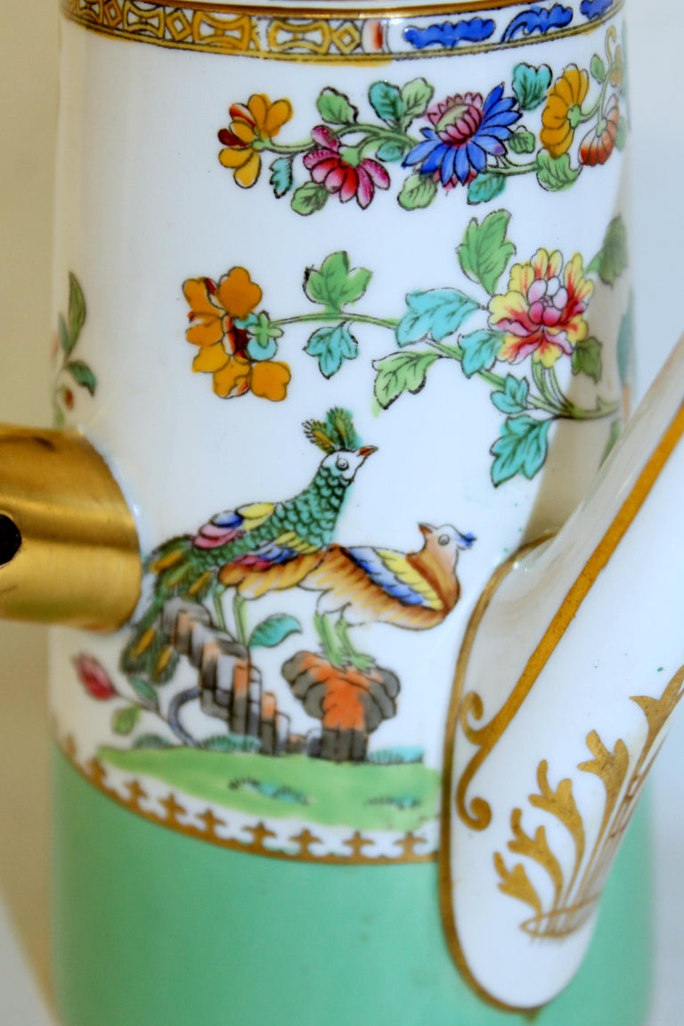 Pair of Copeland 'Spode' Porcelain "Peacock and Peony" Cafe' au Lait ...