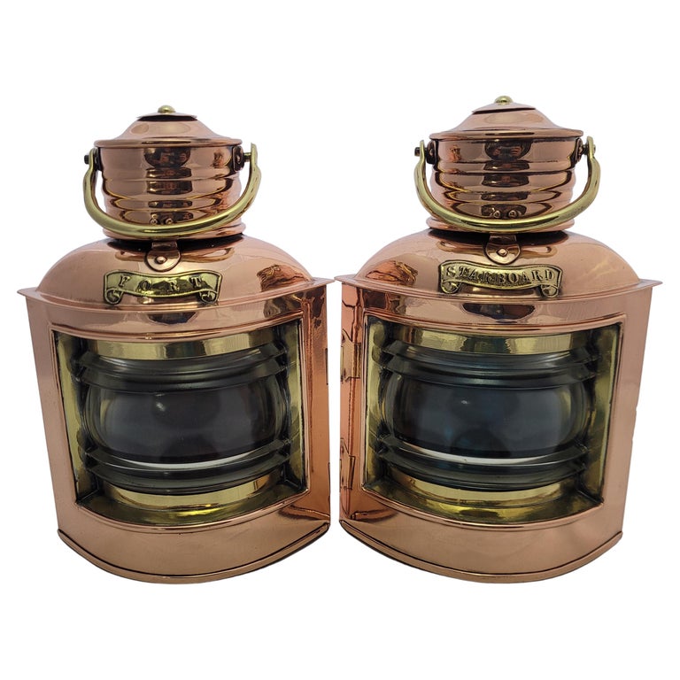 Pair of Copper Ships Lanterns from England For Sale at 1stDibs