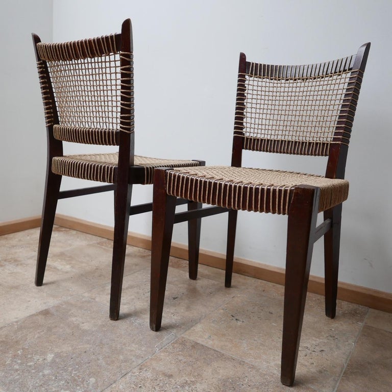 Pair of Corded Art Deco French Occasional Chairs at 1stDibs