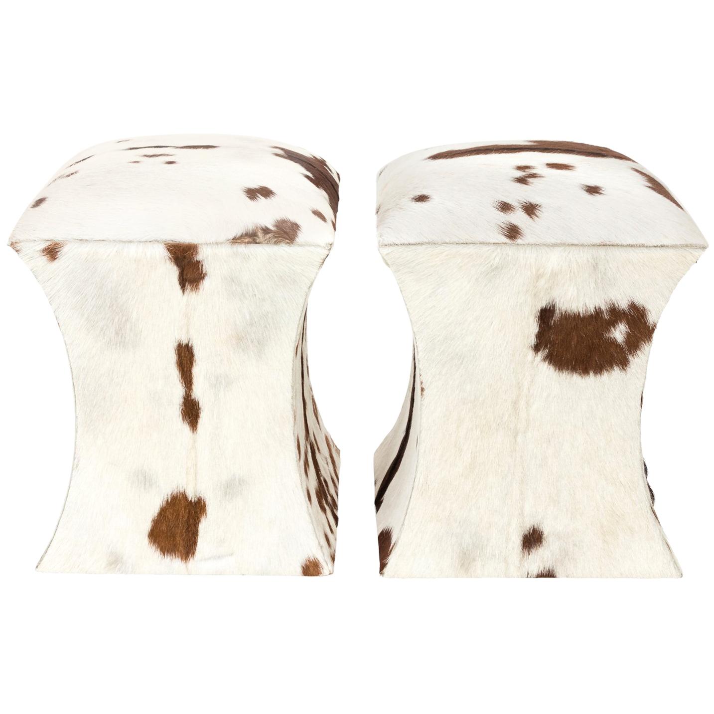 Pair of Cowhide Stools at 1stDibs | brazilian cowhide