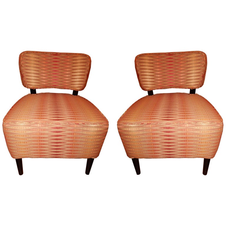 Pair of Cozy Mid-Century Modern Side Chairs at 1stDibs