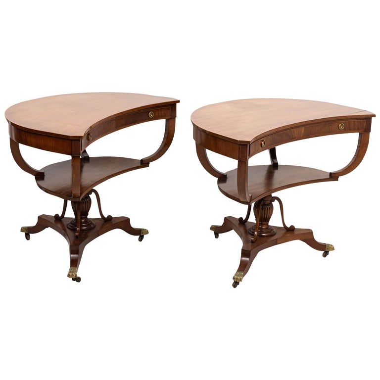 Pair of Crescent Mahogany Tables at 1stDibs