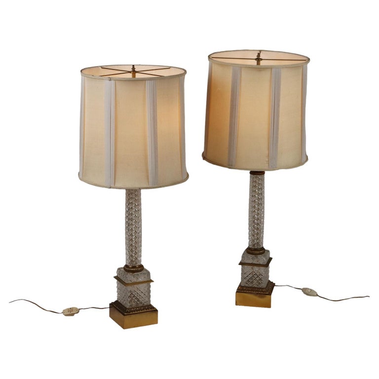 Pair of Cristal and Bronze Paris Lamps, France, Mid 1900s For Sale at ...