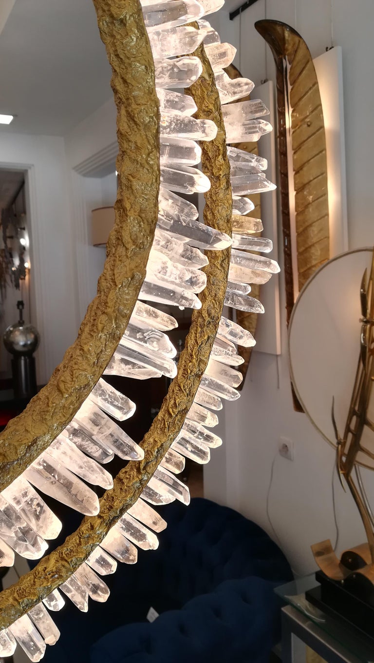 Pair of Crystal and Bronze Circles Ceiling Lights at 1stDibs