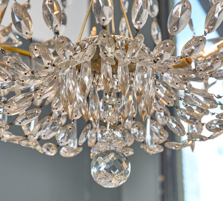 Pair of Crystal Antique Chandeliers For Sale at 1stDibs