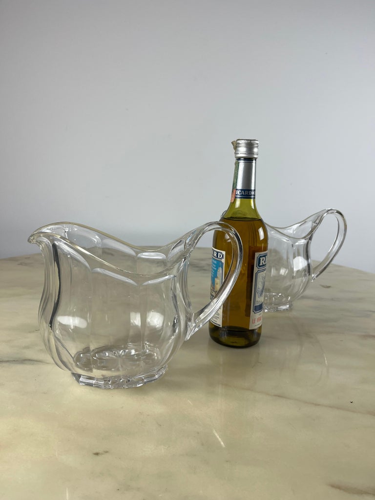 Pair of Crystal Jugs, Italy, 1960s For Sale at 1stDibs