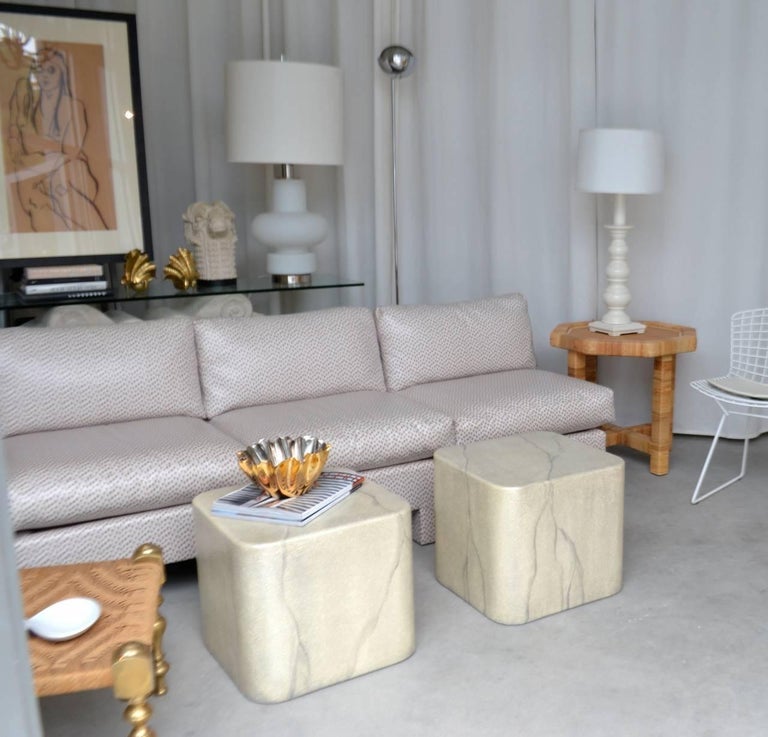 Pair of Cube Form Side Tables at 1stDibs