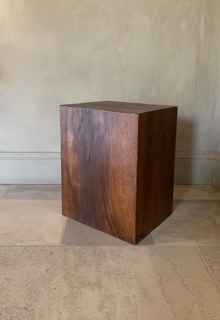 Pair of Cubes Sidetables in Reclaimed Walnut at 1stDibs