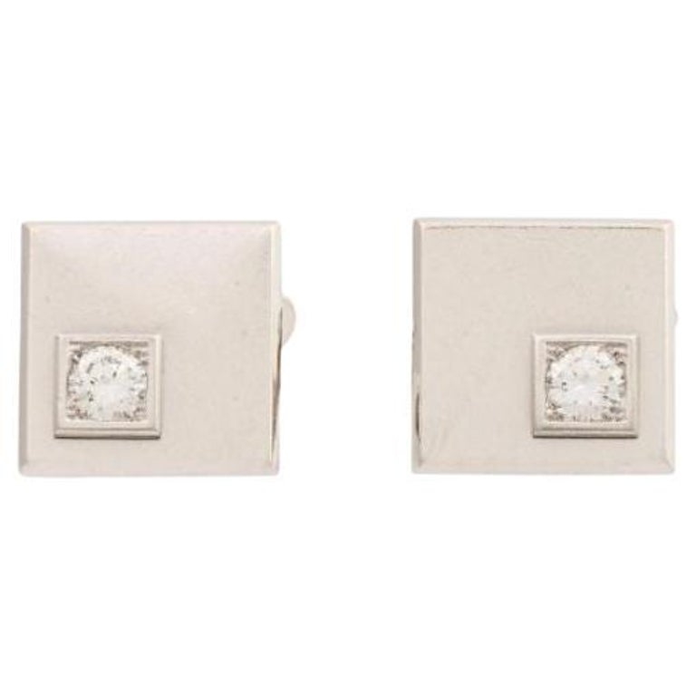 Pair of Cufflinks with Diamonds For Sale at 1stDibs