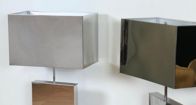 Pair of Curtis Jere Polished Chrome Table Lamps For Sale at 1stDibs