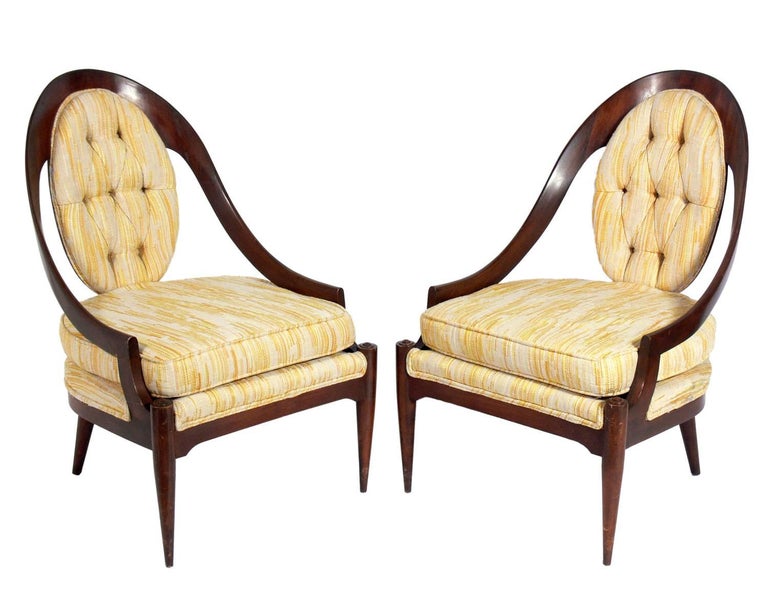 Pair of Curvaceous Spoonback Lounge Chairs For Sale at 1stDibs
