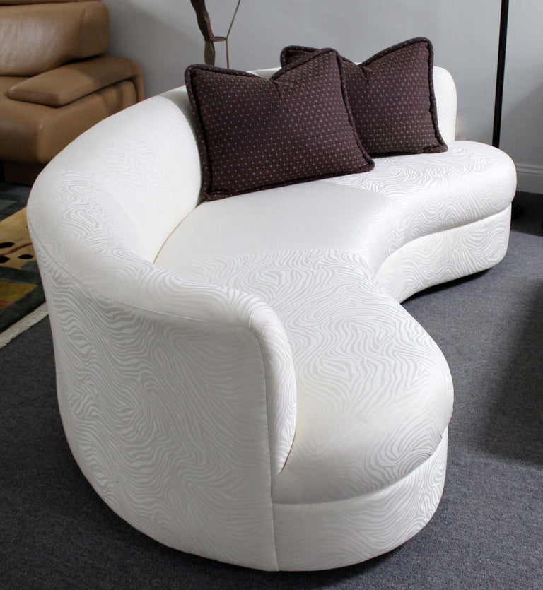 Pair of Curved Sculptural Cream Sofa Modern 1980's Contemporary For ...
