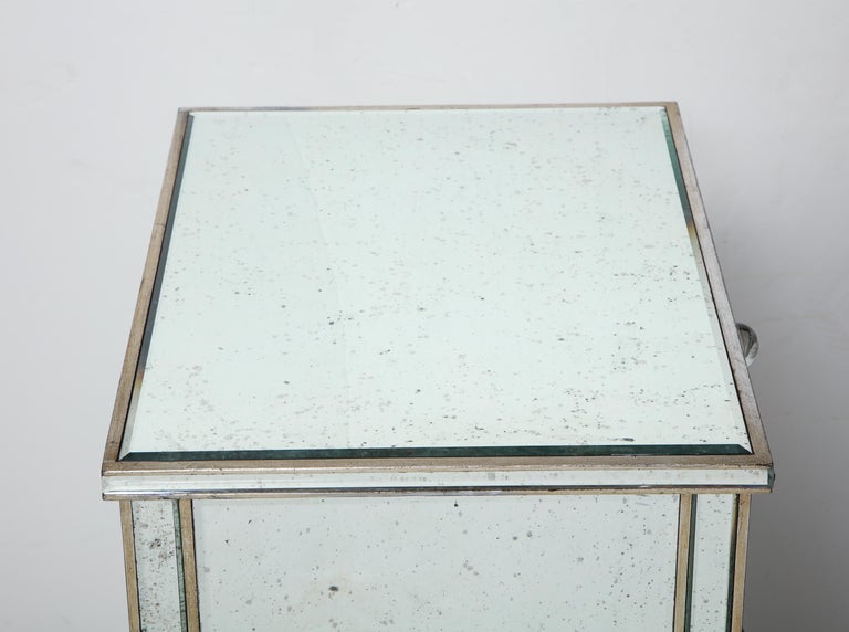 Pair of Antique Mirrored Nightstands with Silver Gilt Trim For Sale at ...