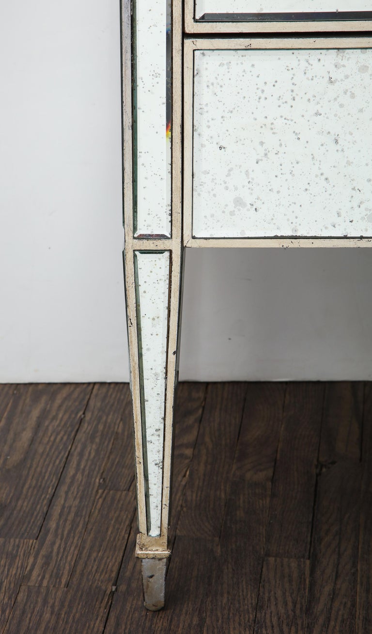 Pair of Antique Mirrored Nightstands with Silver Gilt Trim For Sale at ...