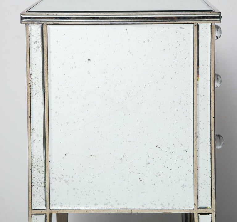 Pair of Antique Mirrored Nightstands with Silver Gilt Trim For Sale at ...