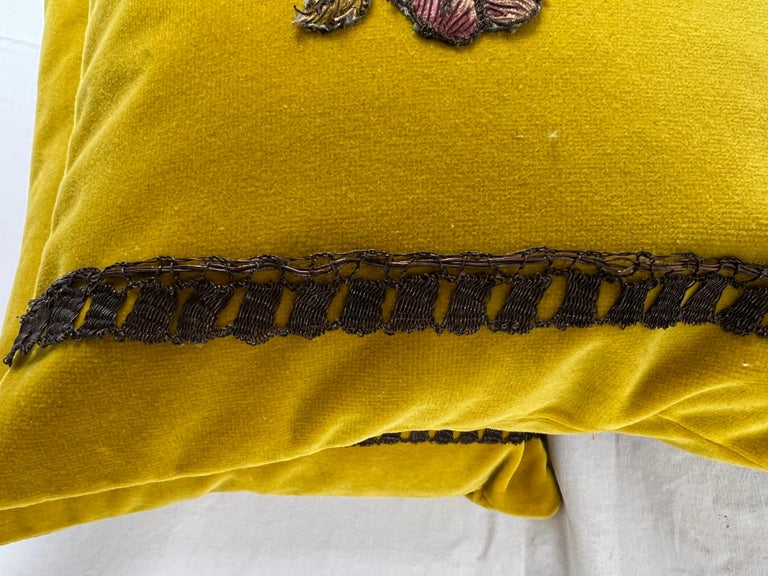 Pair of Custom Appliqué Pillows by MLA For Sale at 1stDibs