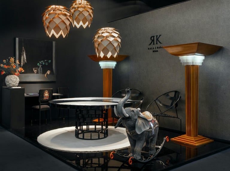Pair of Art Deco Style Floor Lamps Custom-Made in Maple Wood For Sale ...
