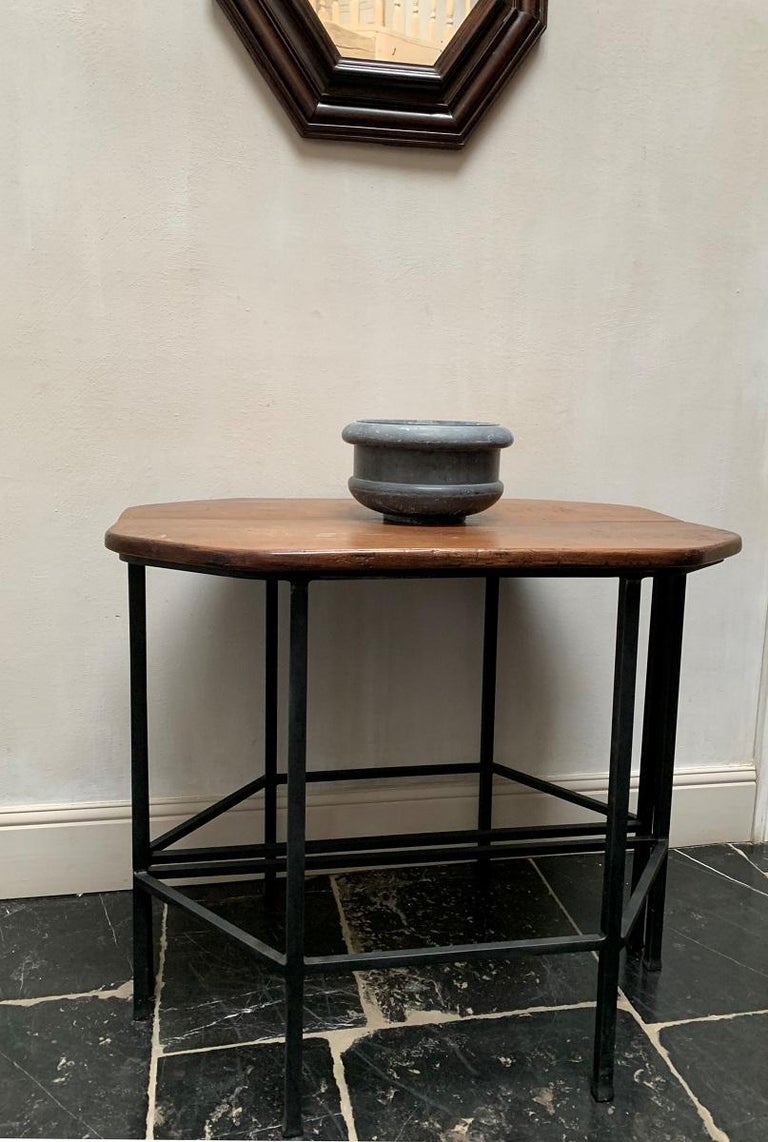 Pair of Custom Made Consoles Iron and Walnut Centretable at 1stDibs