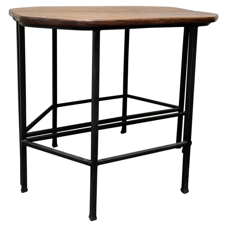 Pair of Custom Made Consoles Iron and Walnut Centretable at 1stDibs