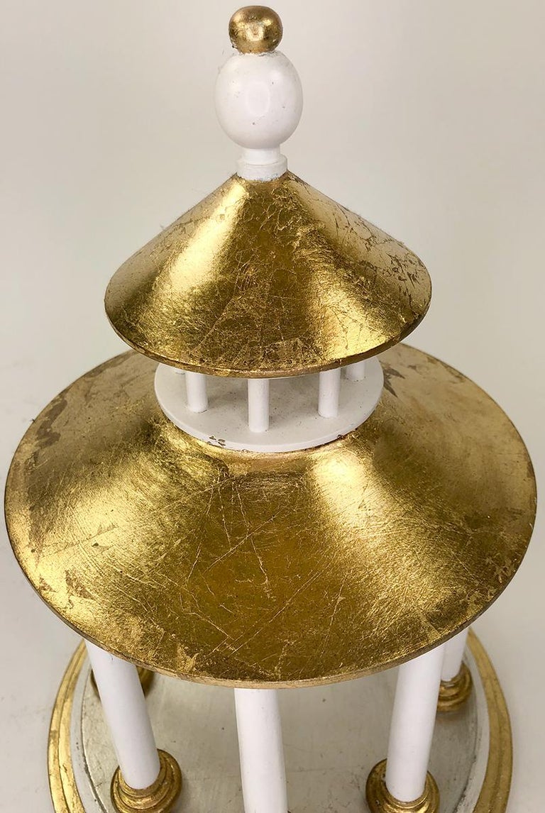 Pair of custom made Hand-Gilt Classical Pagoda Models For Sale at 1stDibs