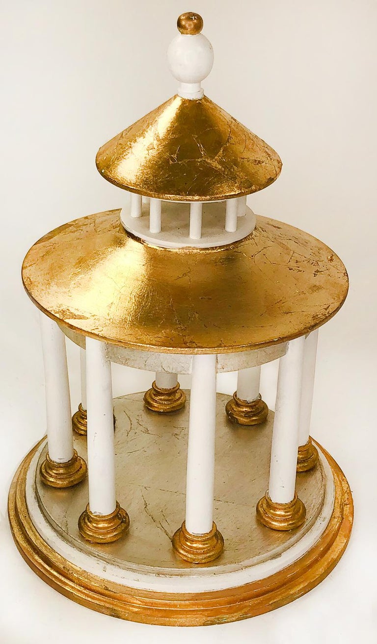 Pair of custom made Hand-Gilt Classical Pagoda Models For Sale at 1stDibs