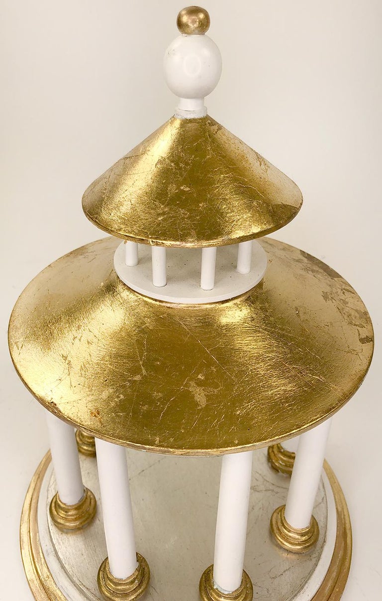 Pair of custom made Hand-Gilt Classical Pagoda Models For Sale at 1stDibs