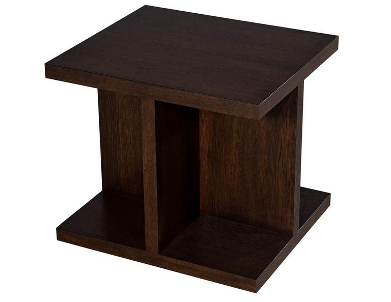 Pair of Custom Modern Geometric End Tables For Sale at 1stDibs