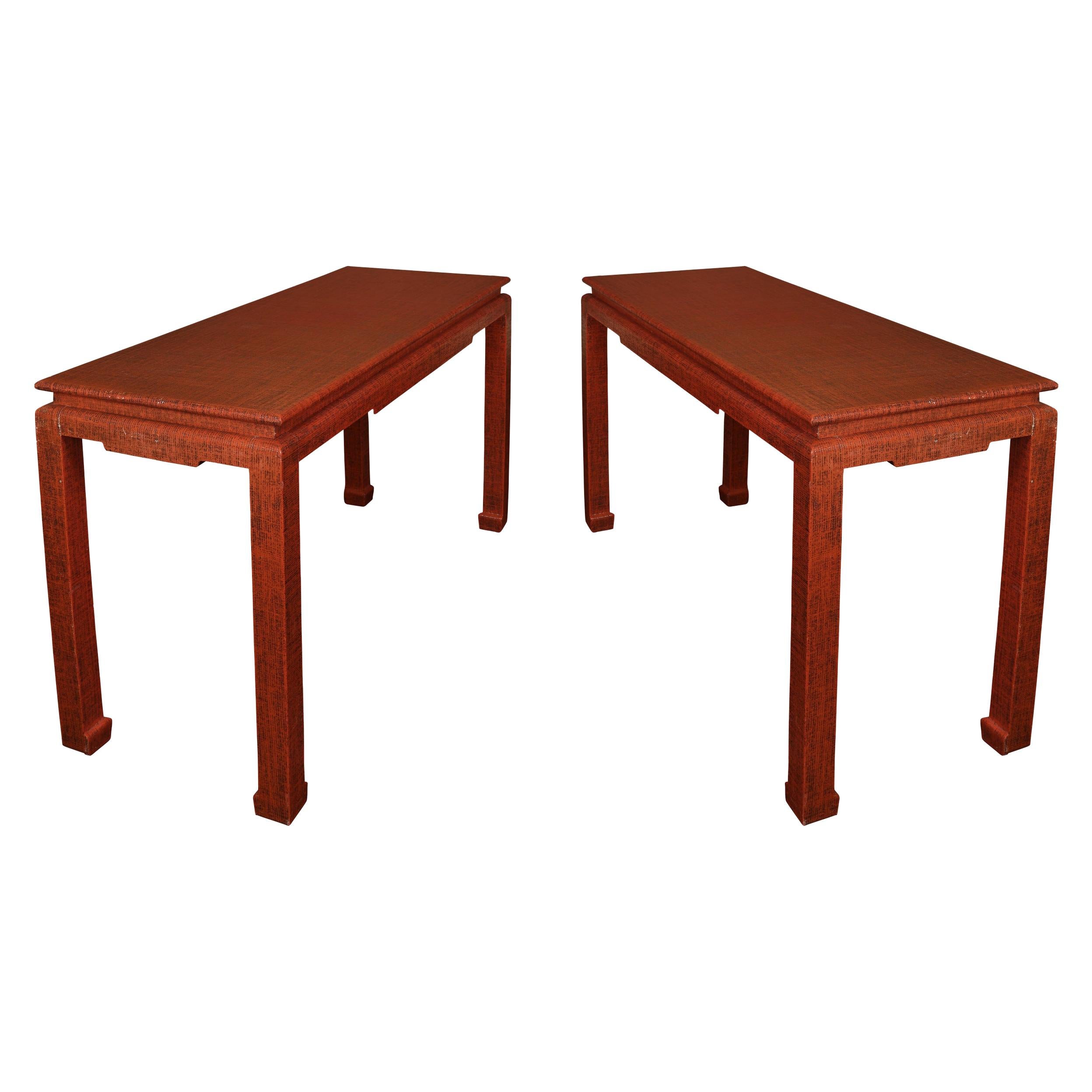 Superb Pair of Custom-Made Copper Art Deco Style Consoles For Sale at ...