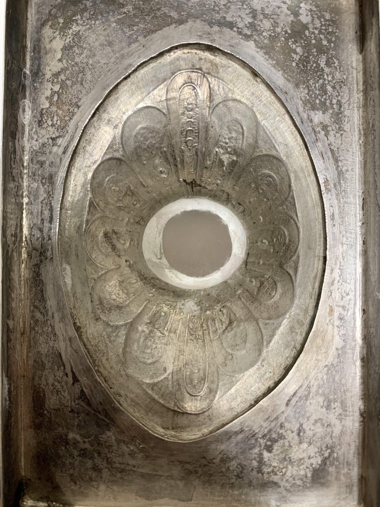 Pair of Cut Glass Compote Bowls on Silver Pedestal For Sale at 1stDibs