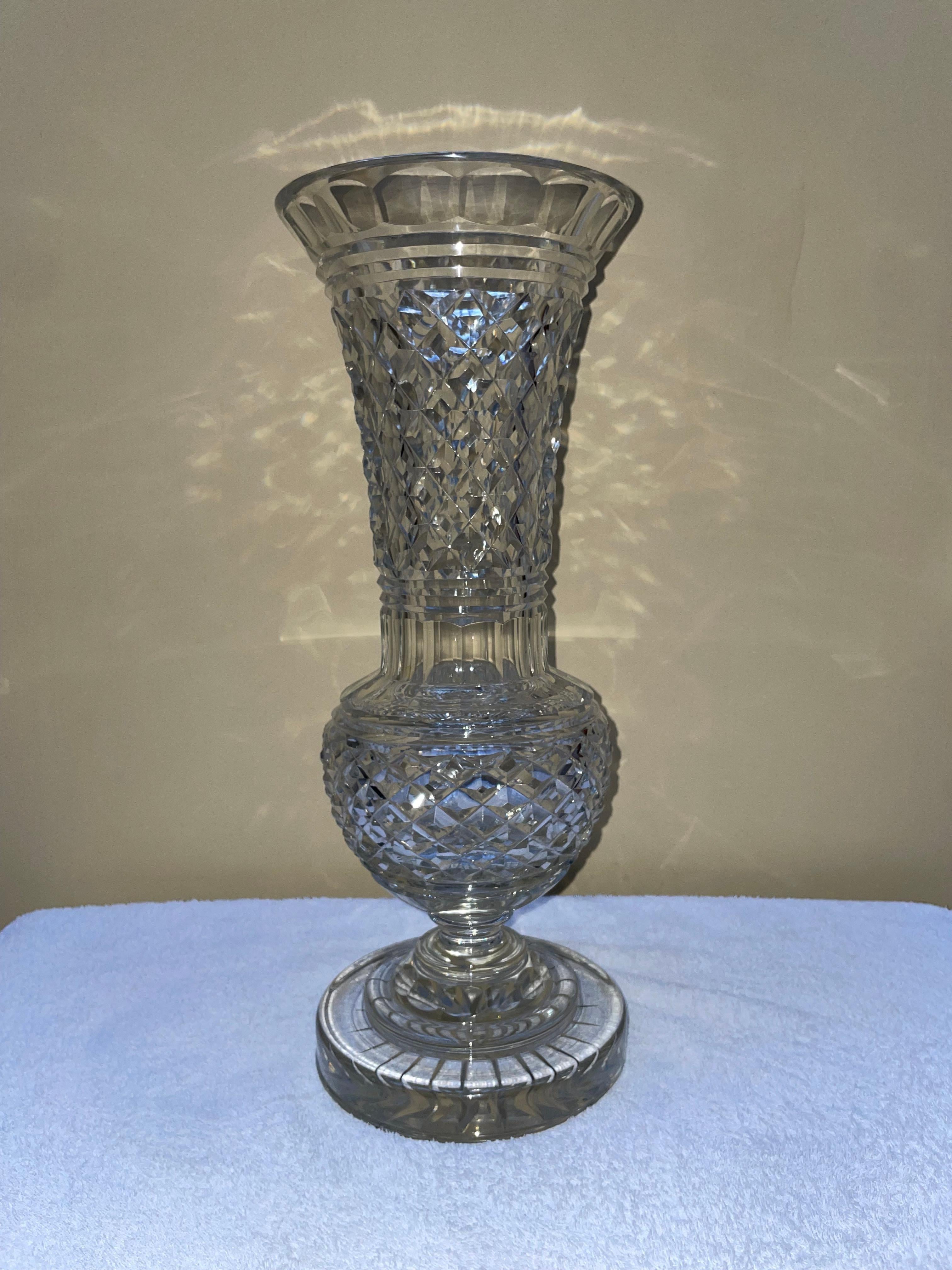 Pair of Cut Glass Flower Vases, Circa 1930 For Sale at 1stDibs