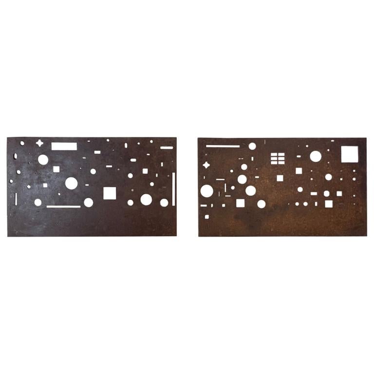 Pair of Cut Steel Industrial Wall Hanging For Sale at 1stDibs