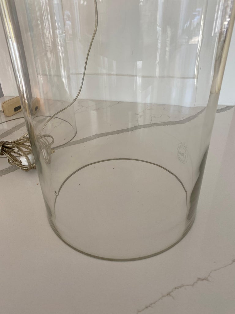 Pair of Cylindrical Pyrex Lamps Designed by John Saladino Clear ...