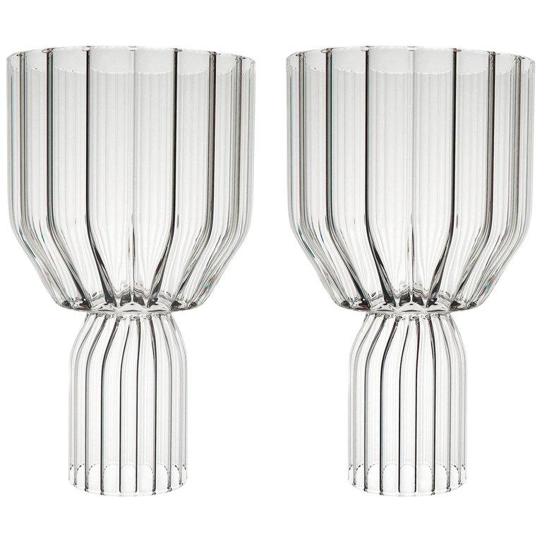 EU Clients Pair of Contemporary Large Goblet Cocktail Glass Handcrafted ...