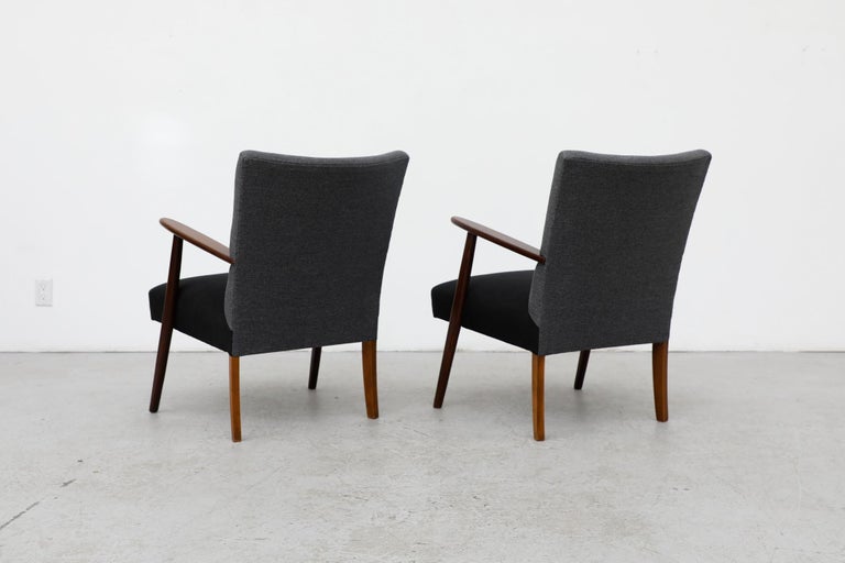 Pair of Danish Mid-Century Two Toned Easy Chairs For Sale at 1stDibs