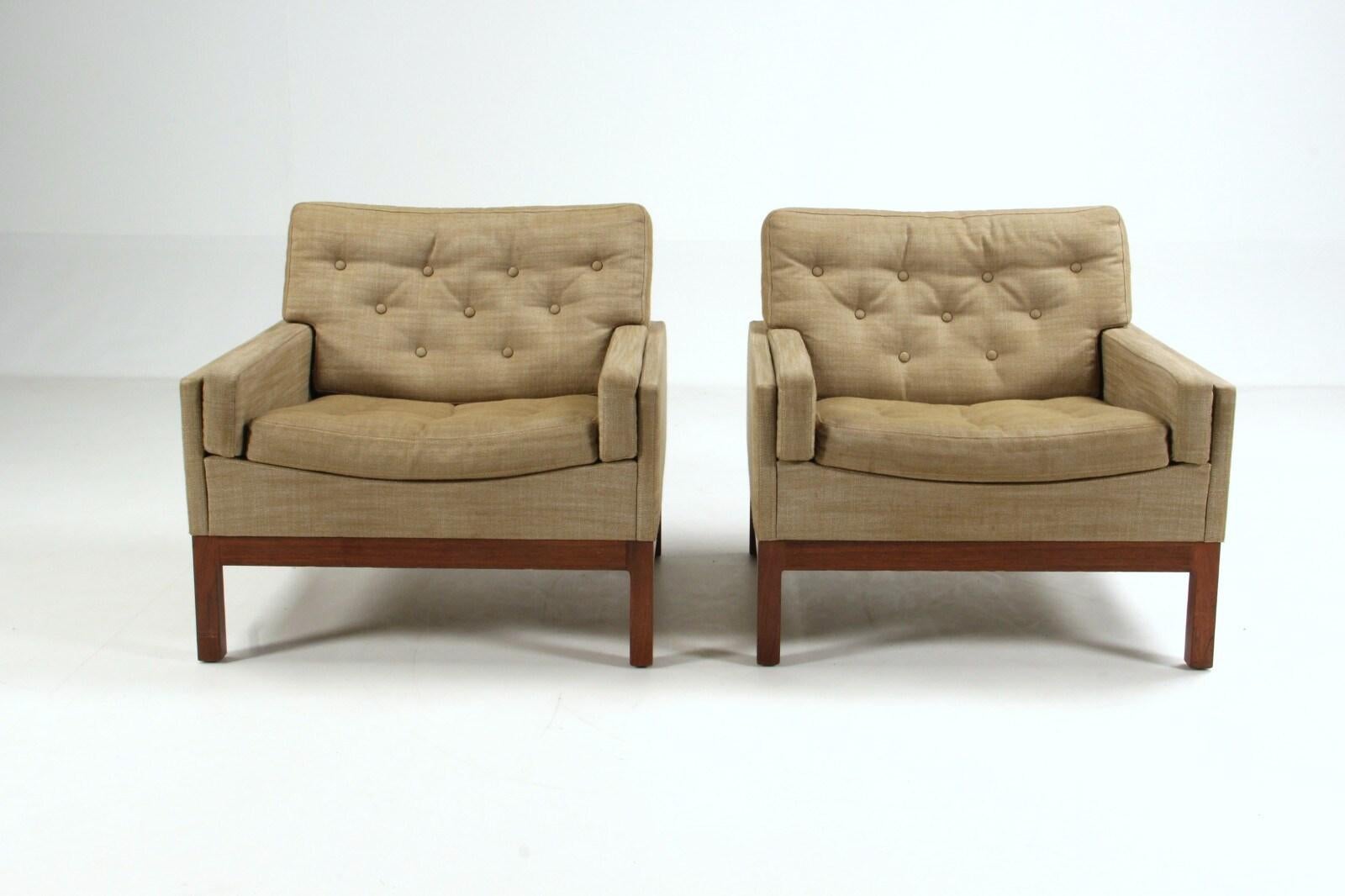 Pair of Danish Midcentury Canvas Lounge with Rosewood Base 1960's For ...