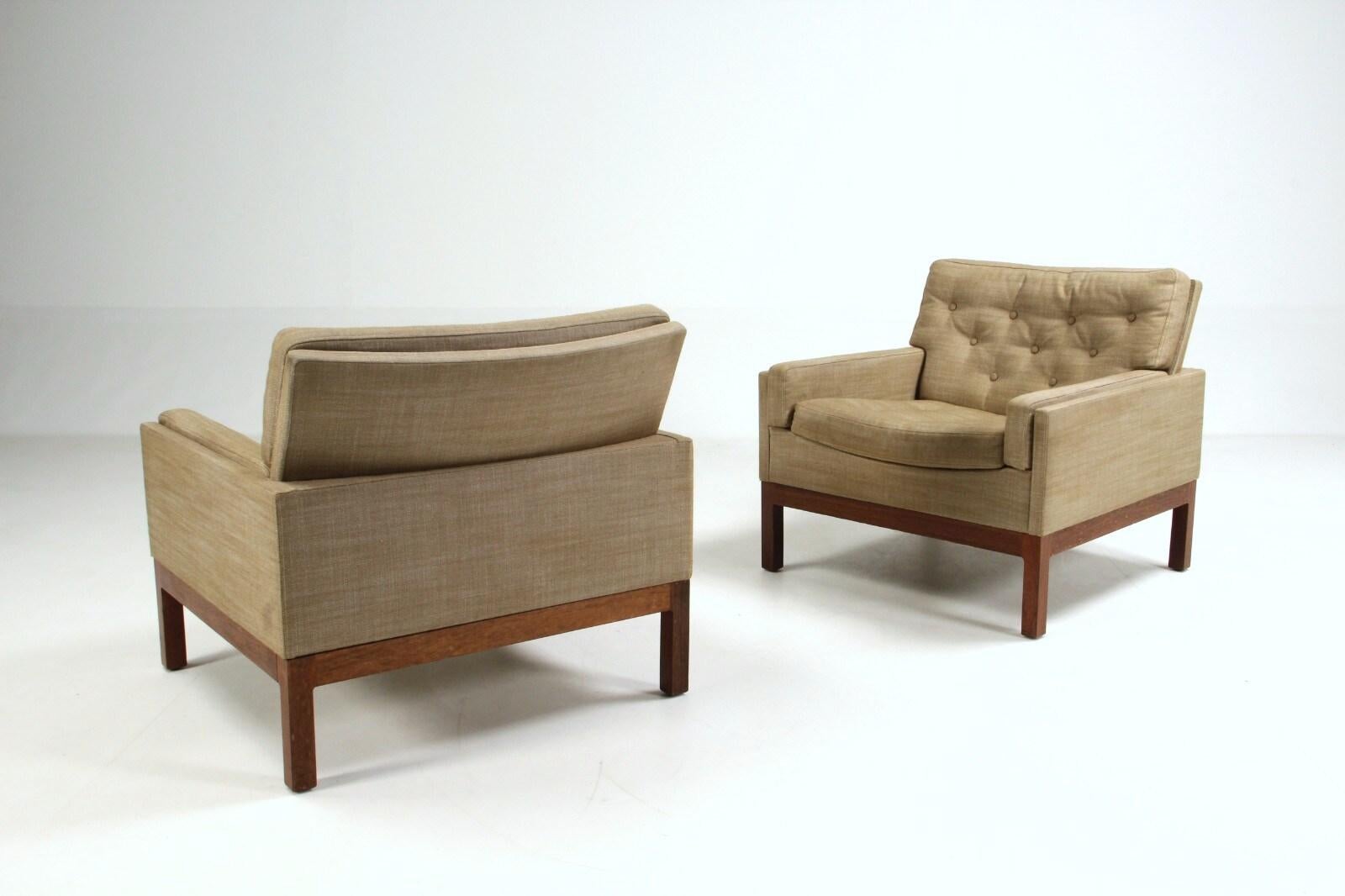 Pair of Danish Midcentury Canvas Lounge with Rosewood Base 1960's For ...