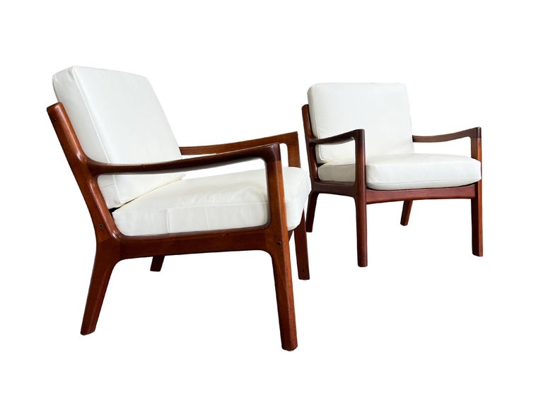 Pair of Danish Modern "Senator" Lounge Chairs by Ole Wanscher For Sale ...