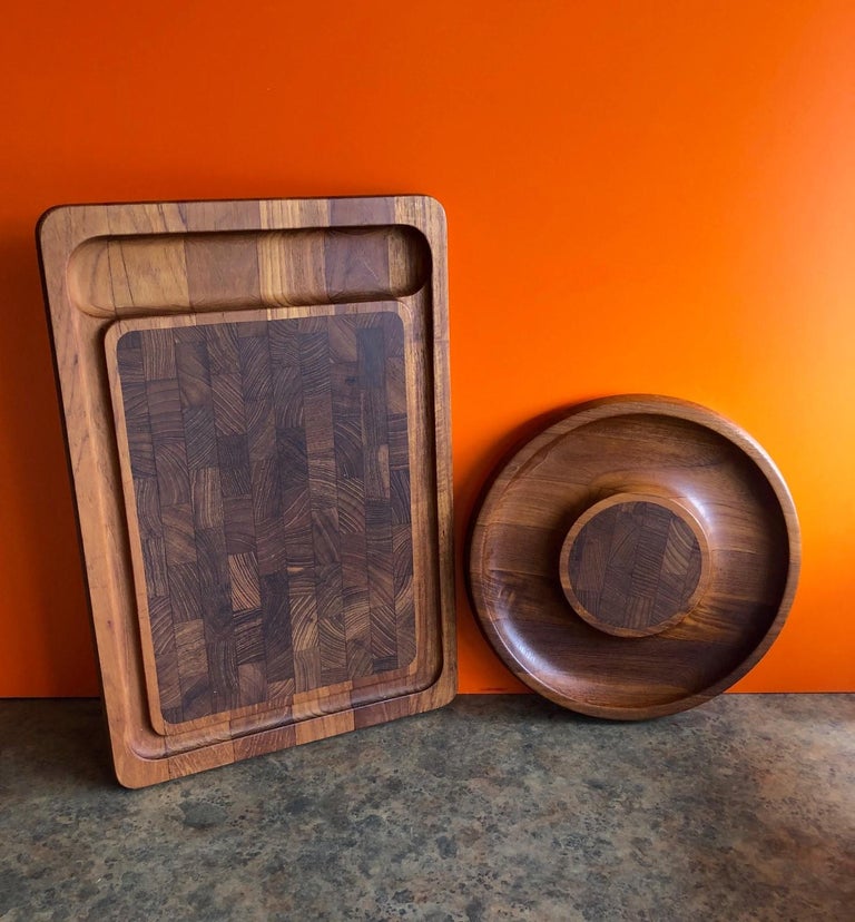 Pair of Danish Modern Teak Butcher Block Cutting Boards by Quistgaard ...