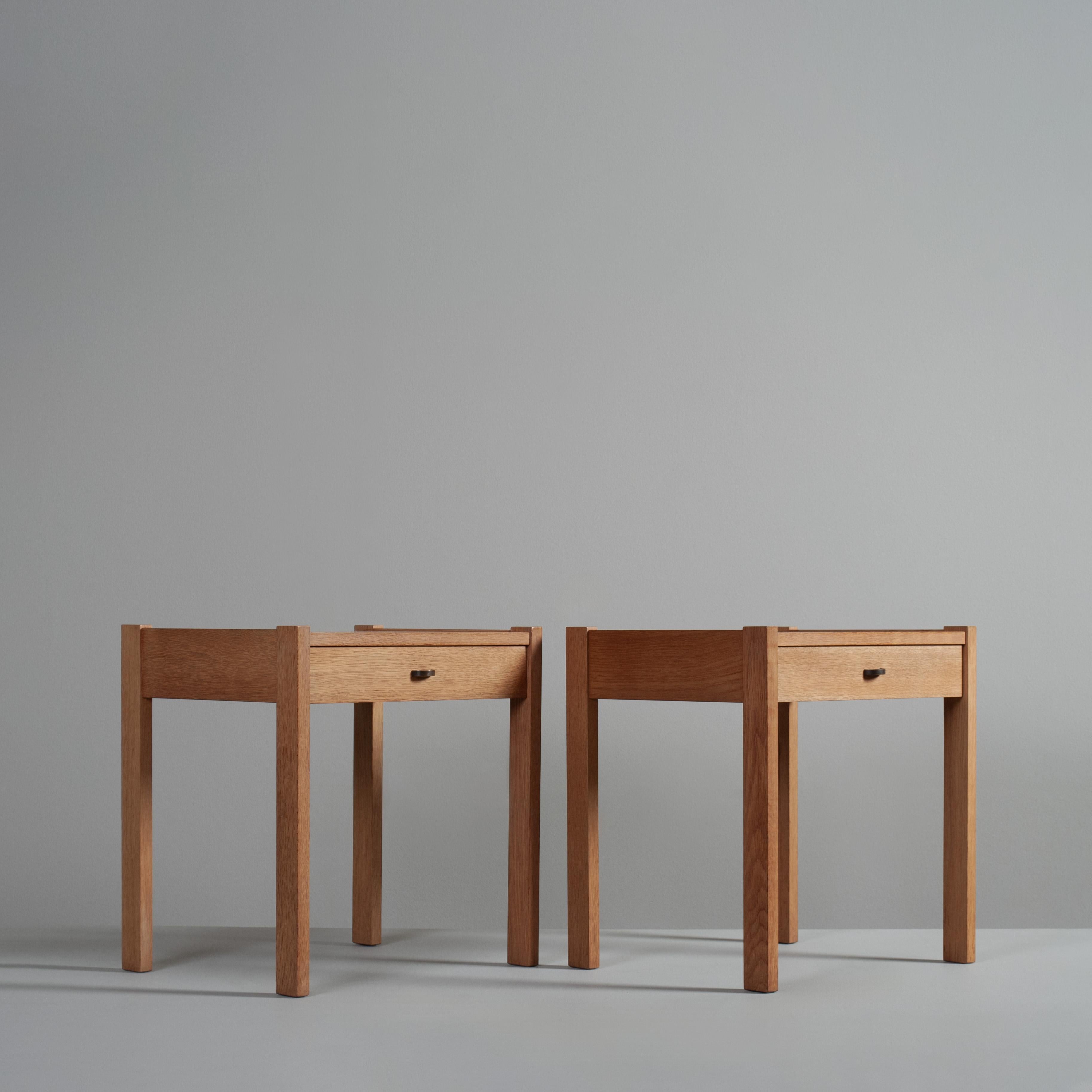 Pair of Danish Modernist Oak Night Stands For Sale at 1stDibs