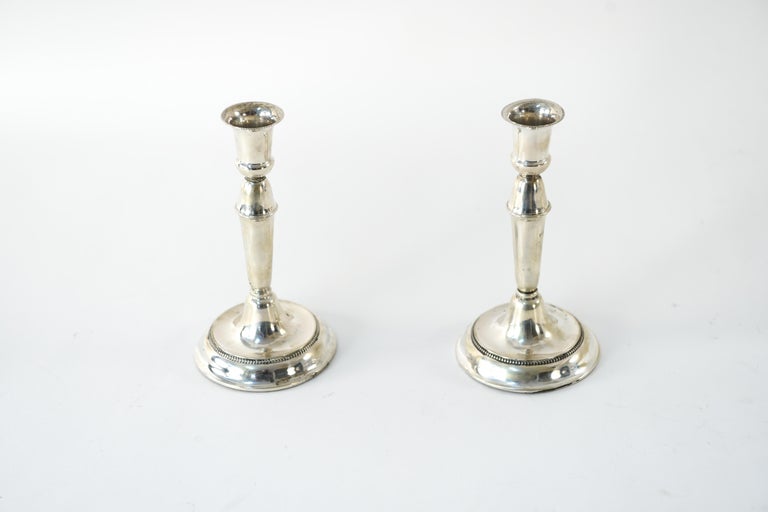 Pair of Danish Silver Candlesticks For Sale at 1stDibs