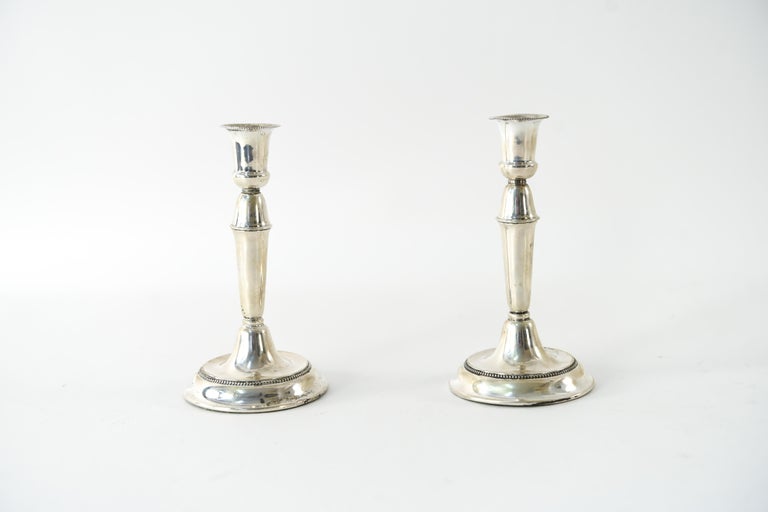Pair of Danish Silver Candlesticks For Sale at 1stDibs