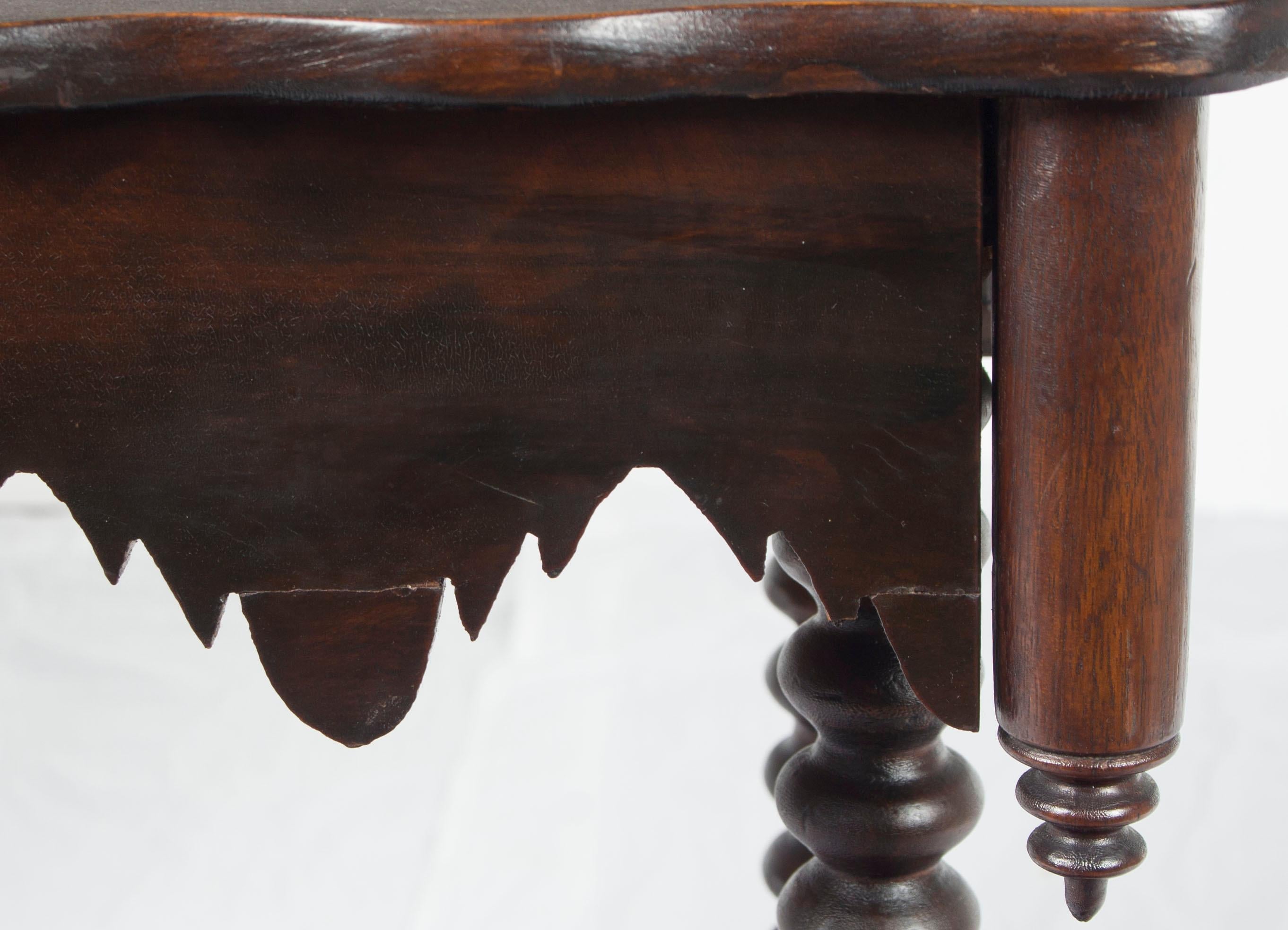 Pair of Dark Wood Twist Leg Matching Gothic Style End Tables with ...