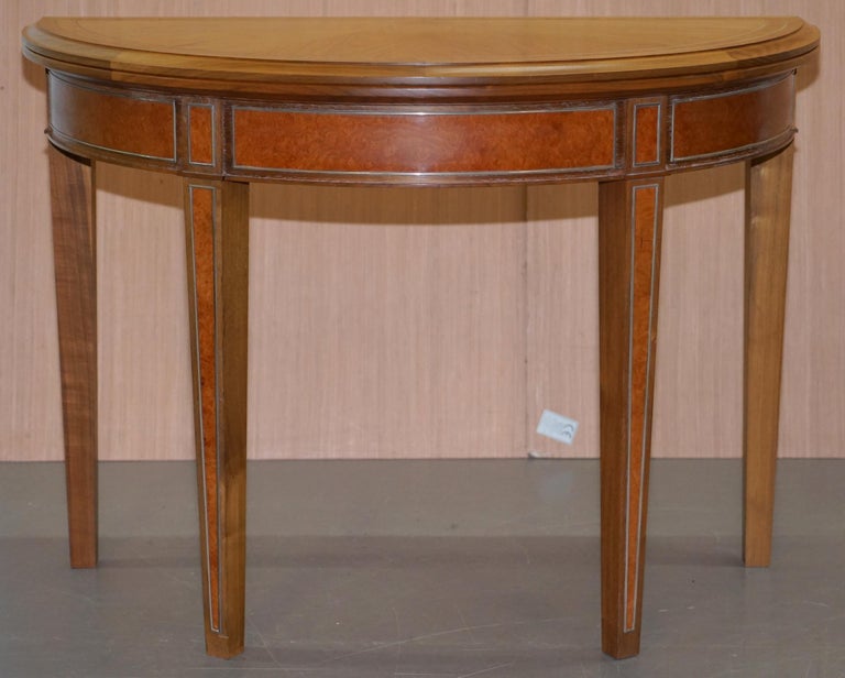 Pair of David Linley Fold Out Console Demi Lune Tea Tables Walnut at ...