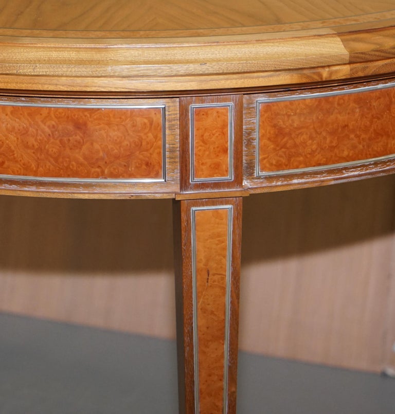 Pair of David Linley Fold Out Console Demi Lune Tea Tables Walnut at ...