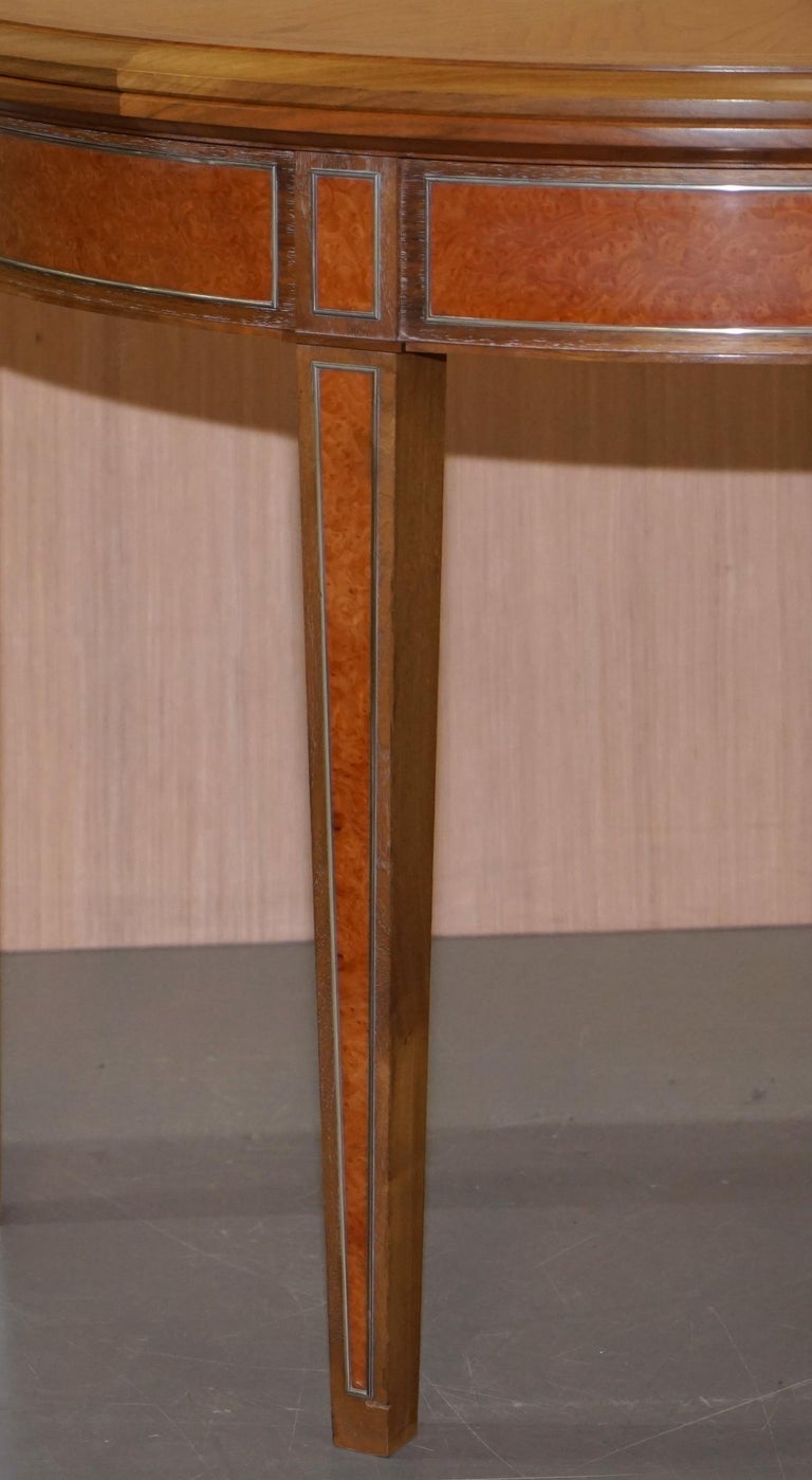 Pair of David Linley Fold Out Console Demi Lune Tea Tables Walnut at ...