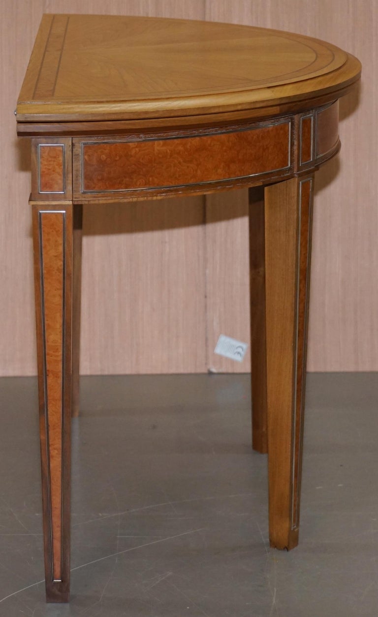 Pair of David Linley Fold Out Console Demi Lune Tea Tables Walnut at ...