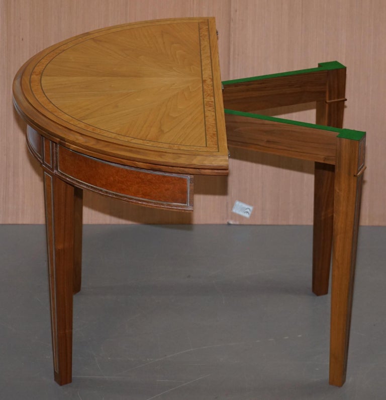 Pair of David Linley Fold Out Console Demi Lune Tea Tables Walnut at ...