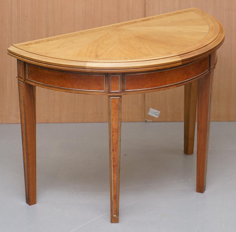 Pair of David Linley Fold Out Console Demi Lune Tea Tables Walnut at ...