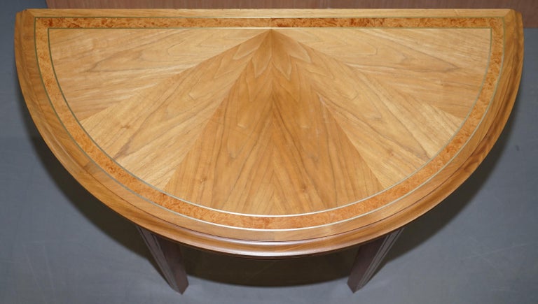 Pair of David Linley Fold Out Console Demi Lune Tea Tables Walnut at ...